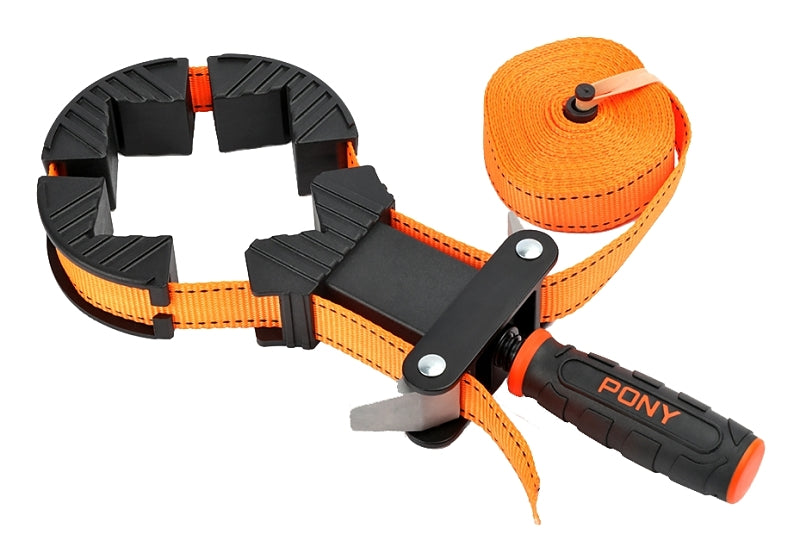 Pony 1225 Band Clamp, 1000 lb Clamping, 15 ft Max Opening Size, PVC Bo ...