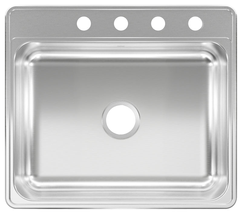 Kindred CSLA2522-6-4N Sink, 4-Faucet Hole, 25 in OAW, 22 in OAH, Stain ...