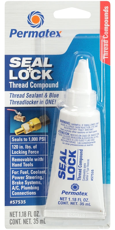 Permatex 57535 Seal and Lock Thread Compound, 1.18 fl-oz, Liquid, Dark ...