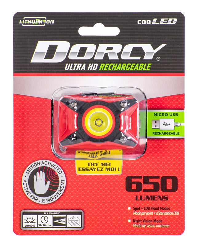 Dorcy Ultra HD 41-4337 Rechargeable Headlamp, 1200 mAh, Lithium-Ion Ba ...