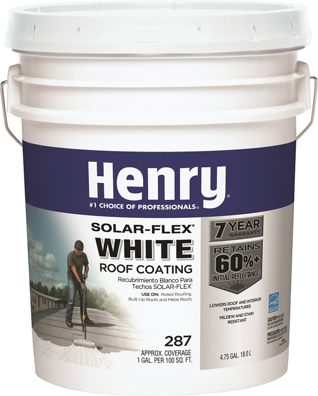 Henry HE287SF871 Elastomeric Roof Coating, White, 5 gal Pail, Cream ...
