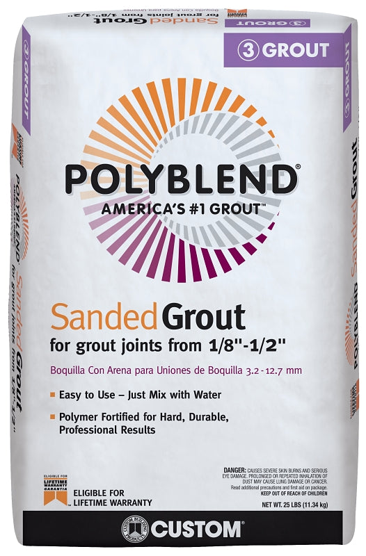 Custom Polyblend PBG11525 Sanded Grout, Platinum, 25 lb Bag – Shell ...