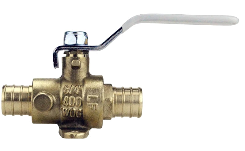 Apollo APXV34WD Ball Valve with Drain and Mounting Pad, 3/4 in Connect ...
