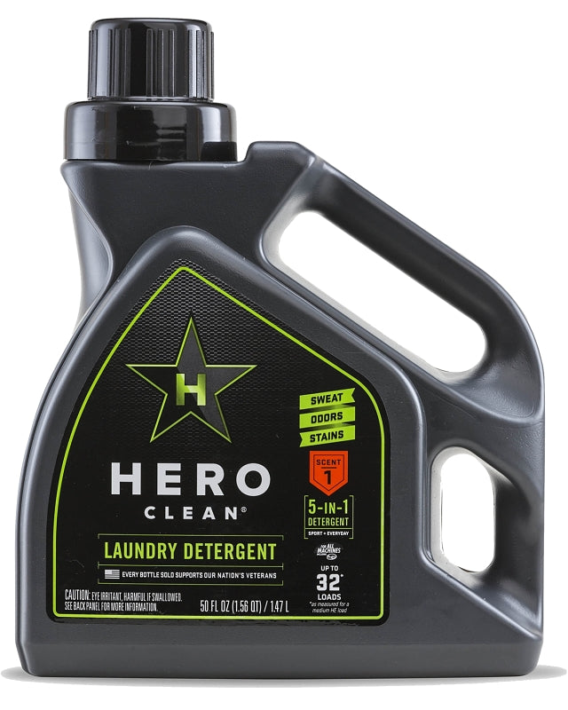 Hero Clean 704400401 Laundry Detergent, 50 oz, Liquid, Juniper, Pack o ...