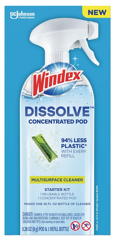 Windex Dissolve 00400 Multi-Surface Cleaner Starter Kit, Dissolve Pod ...