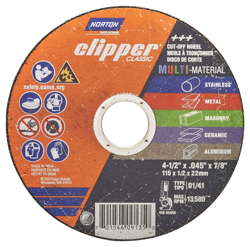 Norton Clipper Classic AC AO/SC Series 70184609135 Cut-Off Wheel, 4-1 ...