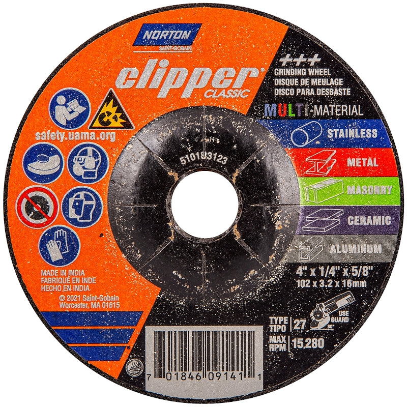 Norton Clipper Classic AC AO/SC Series 70184609141 Grinding Wheel, 4 i ...