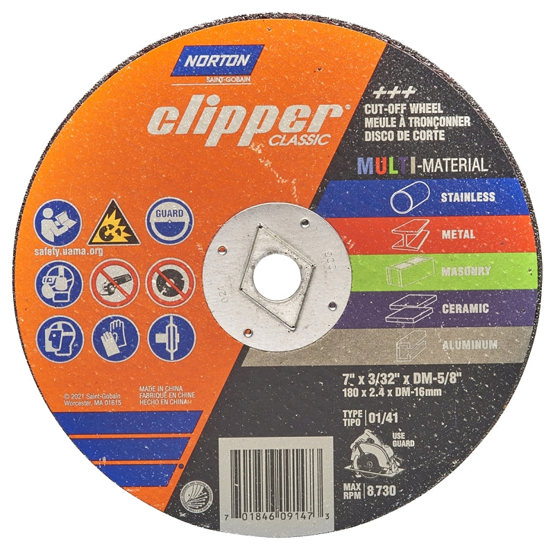 Norton Clipper Classic AC AO/SC Series 70184609147 Cut-Off Wheel, 7 in ...
