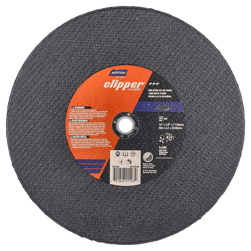 Norton Clipper Classic 70184601493 Cut-Off Wheel, 14 in Dia, 1/8 in Th ...