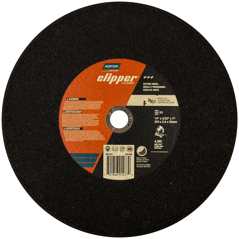 Norton Clipper Classic A AO Series 70184601477 Cut-Off Wheel, 14 in Di ...