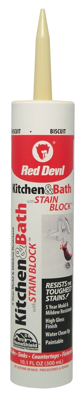Red Devil Stain Block Sealant, Biscuit, 72 hr Curing, -20 to 180 deg F ...