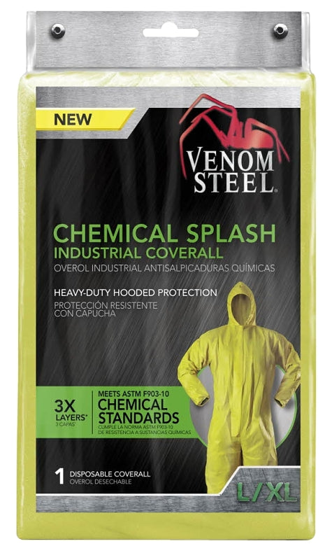 Venom Steel VENCV400 Chemical Splash Coveralls, L, XL, Unisex, Zipper ...