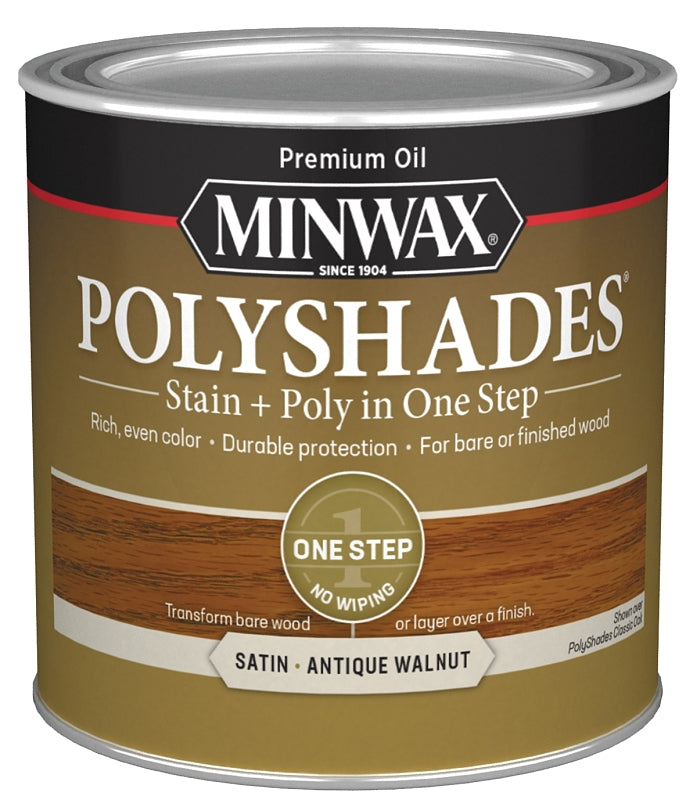 Minwax PolyShades 213404444 Wood Stain and Polyurethane, Antique Walnu ...