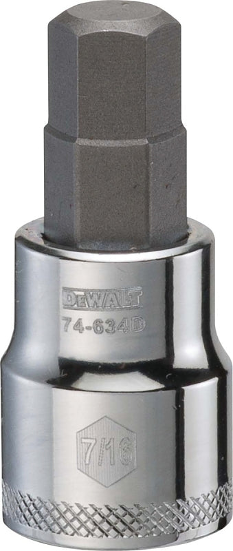 DEWALT DWMT74634OSP Fractional Hex Bit Socket, 7/16 in Tip, 3/8 in Dri ...