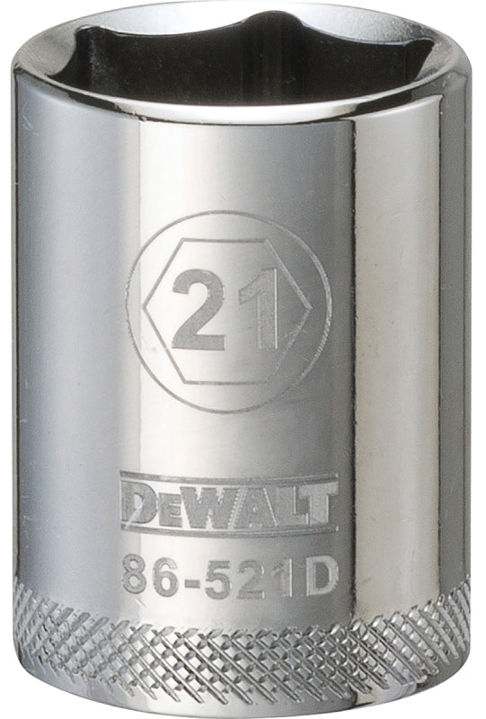 DEWALT DWMT86521OSP Drive Socket, 21 mm Socket, 1-1/2 in OAL, 1/2 in D ...