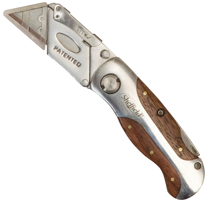 Sheffield 12115 Utility Knife, 2-1/2 in L Blade, Stainless Steel Blade ...