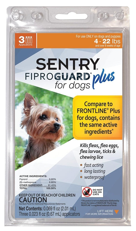 Sentry Fiproguard Plus 03160 Flea and Tick Squeeze-On, Liquid, Pleasan ...