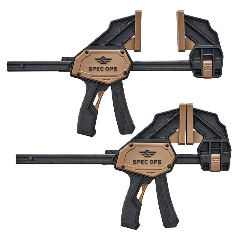 Spec Ops SPEC-TCL7-2PK Large Bar Clamp, 330 lb, 7-1/8 in Max Opening S ...