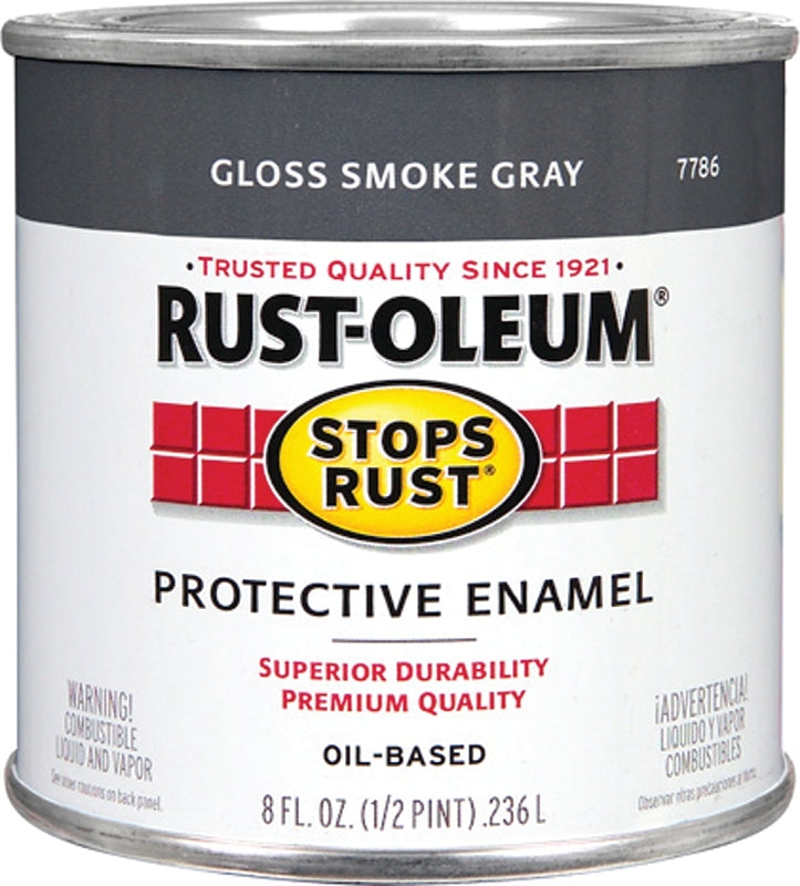 Rust-Oleum Stops Rust 7786730 Enamel Paint, Oil, Gloss, Smoke Gray, 0 ...