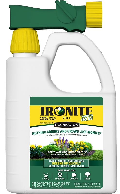 Ironite 100525937 Lawn Fertilizer, 32 oz, Liquid, 7-0-1 N-P-K Ratio ...