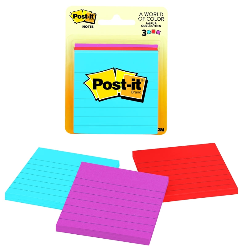 Post-it Ultra 6301 Lined Sticky Note, 3 x 3 in, Assorted, 50-Sheet ...