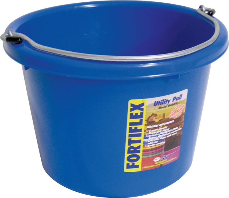 Fortex-Fortiflex N4008BL Utility Pail, 8 qt Volume, Fortalloy Rubber P ...