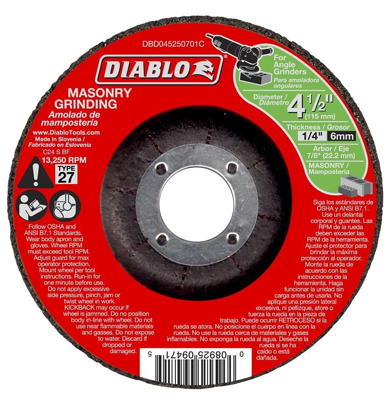 Diablo DBD045250701C Grinding Wheel, Applicable Materials: Cement, Cin ...