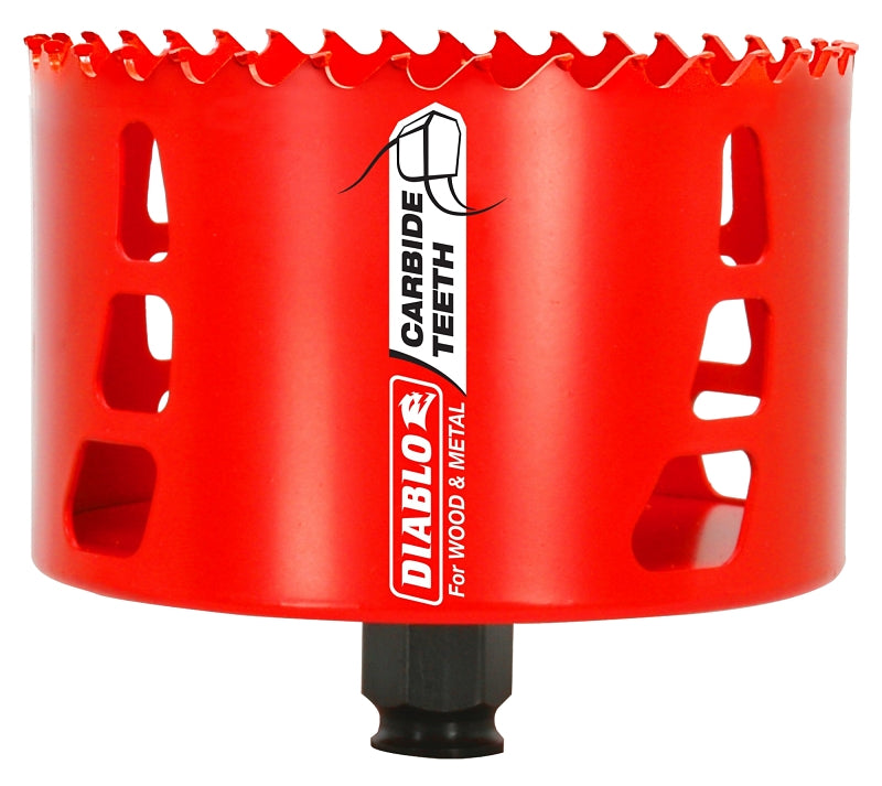 Diablo DHS4125CT Hole Saw, 4-1/8 in Dia, 65 mm D Cutting, Carbide Cutt ...