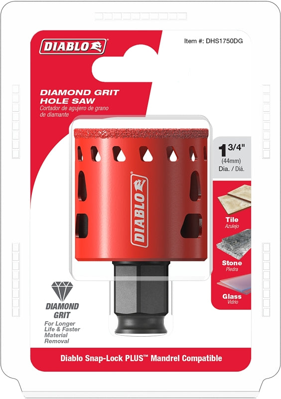 Diablo DHS1750DG Diamond Grit Hole Saw, 1-3/4 in Dia – Shell Lumber and ...