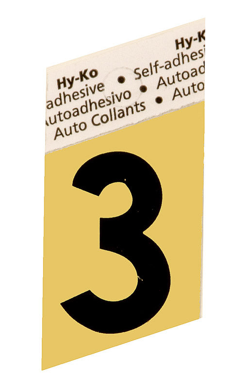 Hy-Ko Self-Adhesive Black Aluminum Number 3 1-1/2 in. – Shell Lumber ...