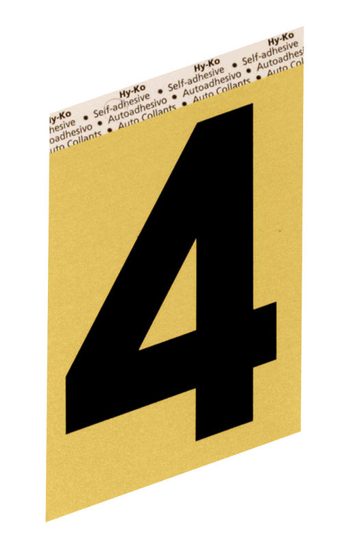 Hy-Ko Self-Adhesive Black Aluminum Number 4 3-1/2 in. – Shell Lumber ...