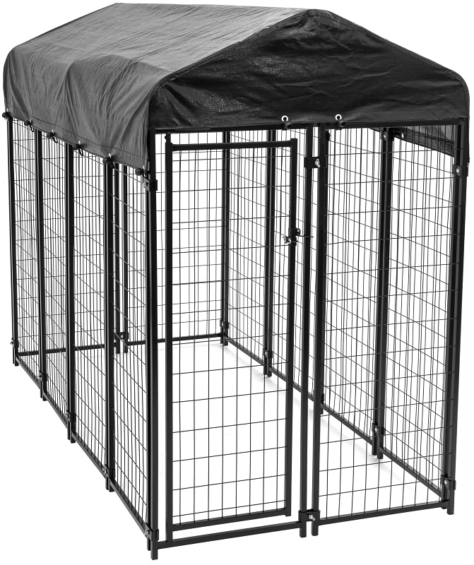 Lucky Dog CL 60548 Uptown Kennel, 8 ft OAL, 4 ft OAW, 6 ft OAH, Steel ...