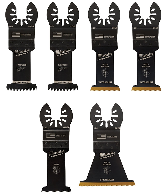 Milwaukee Open-Lok 49-10-9112 Multi-Tool Blade Kit, Bi-Metal/HCS/Titan ...