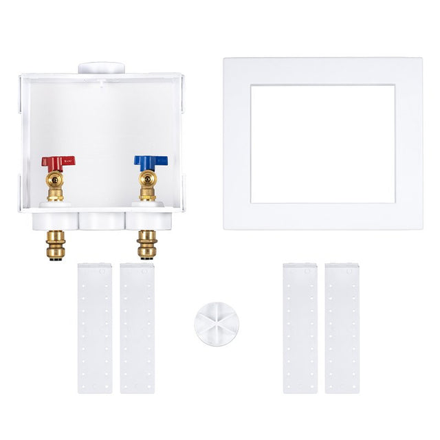 Oatey Quadtro 38300 Washing Machine Outlet Box, Polystyrene, White ...