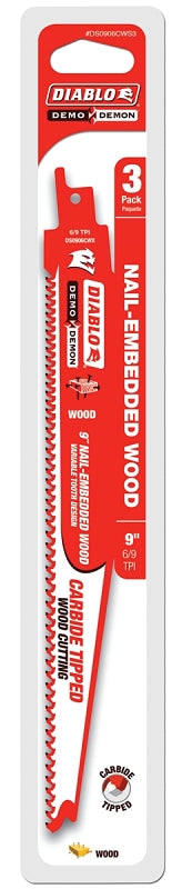 Diablo DS0906CWS3 Reciprocating Saw Blade, Applicable Materials: Wood ...