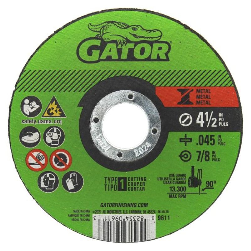 Gator 9611 Cut-Off Wheel, 4-1/2 in Dia, 0.045 in Thick, 7/8 in Arbor ...