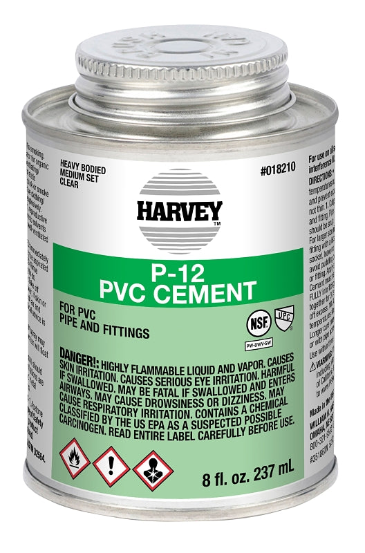 Harvey 18210-24 Solvent Cement, 8 oz, Can, Liquid, Clear – Shell Lumber ...