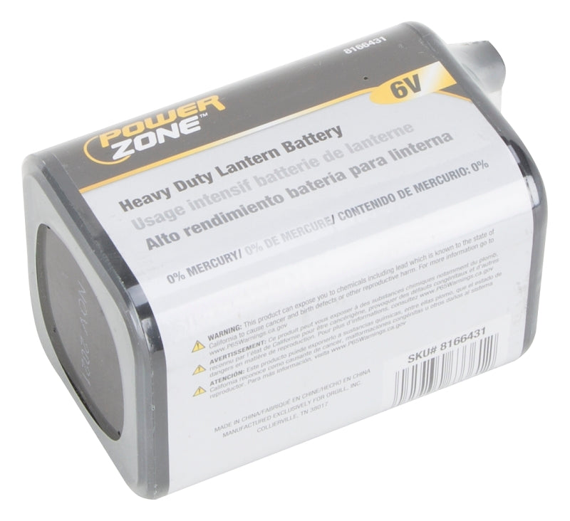 PowerZone 4R25 Heavy-Duty Lantern Battery, 6 V Battery, Zinc, Manganes ...