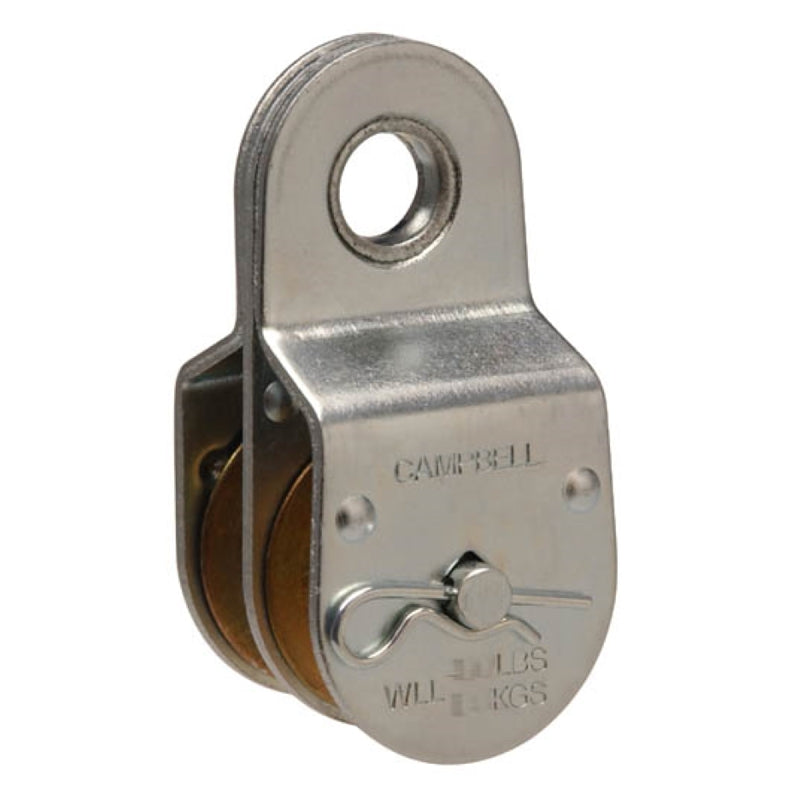 Campbell T7550421 Pulley, 3/8 in Rope, 400 lb Working Load, 1-1/2 in S ...