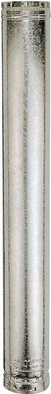 AmeriVent 3E5 Type B Gas Vent Pipe, 3 in OD, 5 ft L, Galvanized Steel ...