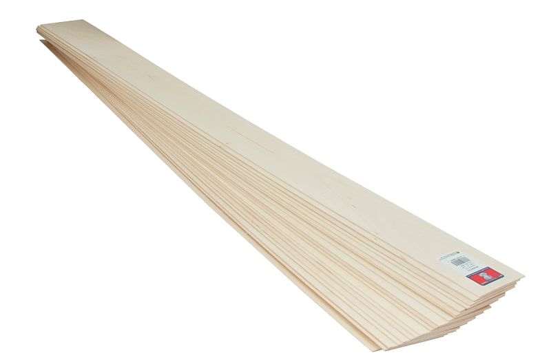 Midwest Products 5004 Basswood Sheet, 36 in L, 4 in W, 1/8 in Thick ...