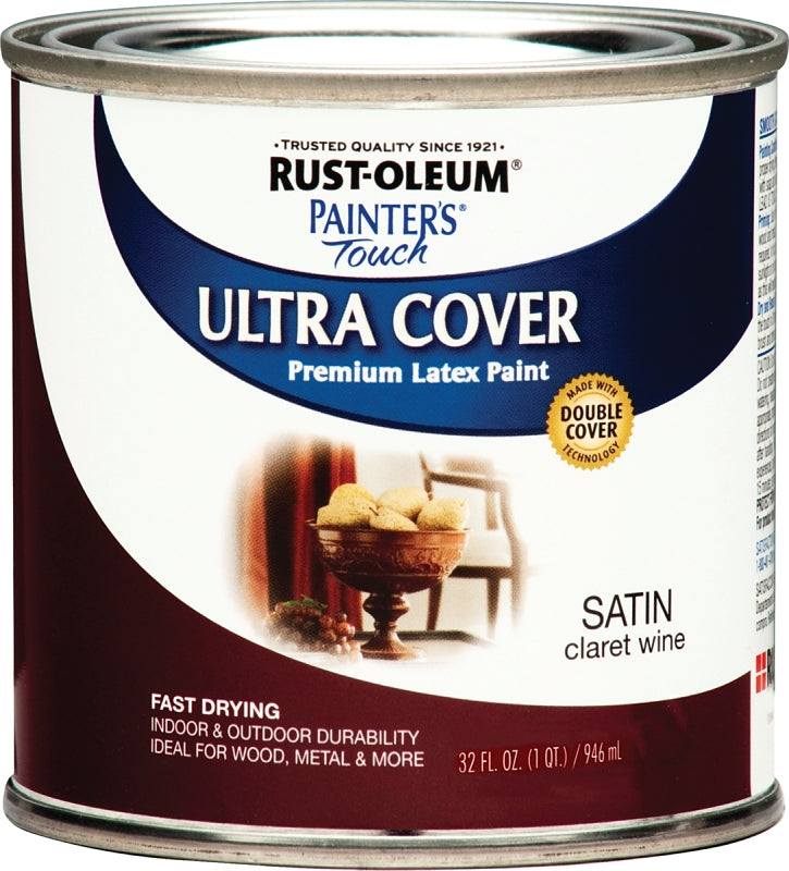 Rust-Oleum 240286 Enamel Paint, Water Base, Satin Sheen, Claret Wine ...