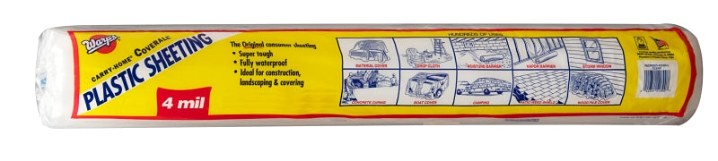 Warp's 4CH15 Poly Film, 25 ft L, 15 ft W, 4 mil Thick, Clear, Pack of ...
