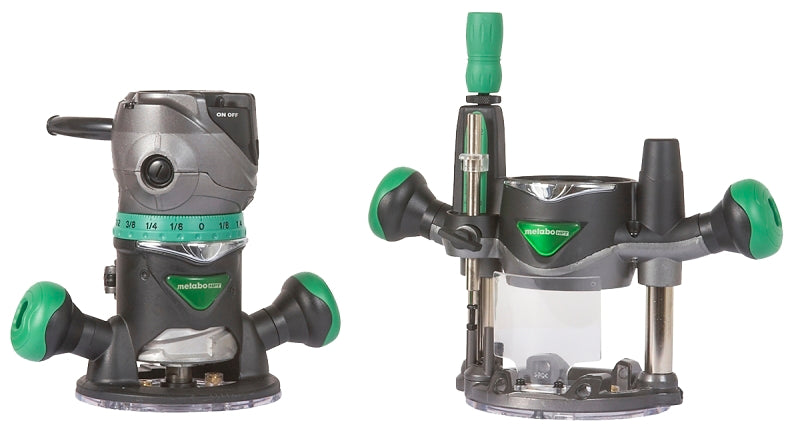 Metabo HPT KM12VCM Fixed/Plunge Base Router Kit, 11 A, 1/4 to 1/2 in C ...