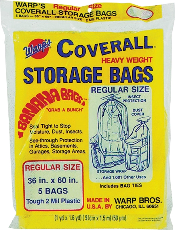 Warp's Banana Bags CB-36 Storage Bag, R, Plastic, Yellow, 36 in L, 60 ...