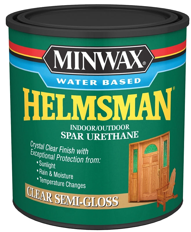 Minwax Helmsman 630510444 Spar Varnish, Semi-Gloss, Crystal Clear, Liq ...