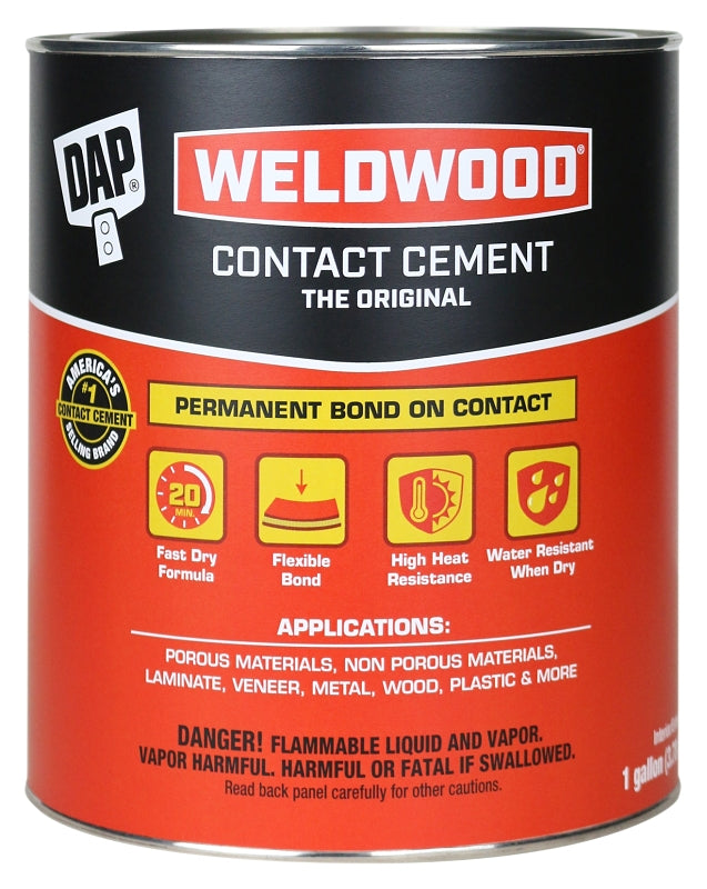 DAP 00273 Contact Cement, Liquid, Strong Solvent, Tan, 1 gal, Can, Pac ...