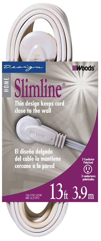 CCI 2232 Extension Cord, 16/3 AWG Cable, 13 ft L, 13 A, 125 V, White ...