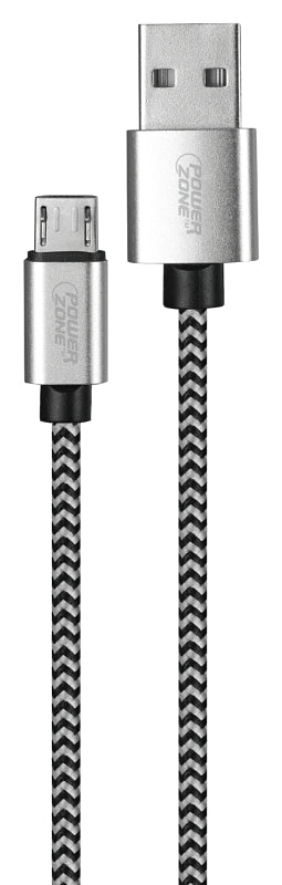 PowerZone KL-029X-1M-MICRO Micro Charging Cable, Micro USB, USB, Black ...