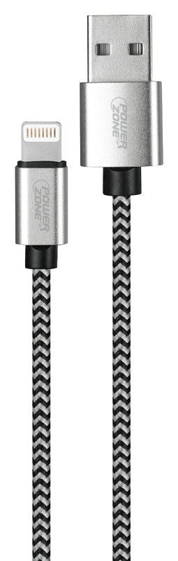 PowerZone KL-029X-1M-LIGHT Lightning Charging Cable, Lightning, USB, B ...